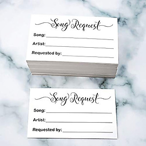 RXBC2011 100 Song Request Cards Play Song at Wedding Reception Prom Dance Party Band DJ Karaoke Music Suggestion Note