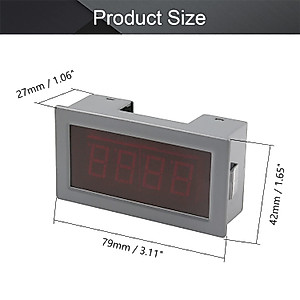 Fielect Digital DC Voltmeter Panel DC 0-600V LED Digital Volt Voltmeter Panel DC Voltmeter, 4 1/2 Digit