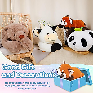 MELECERi Cute Plush Red Panda Stuffed Animals 23.6in Soft Red Panda Raccoon Plushie Pillow Toy Large Plushie Gifts for Kids