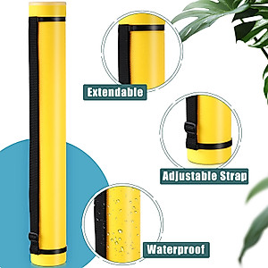 3 Pcs Extendable Poster Tubes Plastic Poster Document Storage Tube with Carrying Strap 24-40 Inch Expanding Blueprint Holder Telescoping Tube with Cap Waterproof Art Poster Tubes (Yellow, Blue, Black)