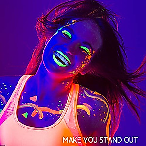 Pink Face Paint Sticks UV Body Panit - 0.75 oz Professional Blacklight Reactive Glow Paint for Adult Kids, Oil Foundation Makeup Blendable Sticks, Glow in The Dark Paint Neon Party Supplies