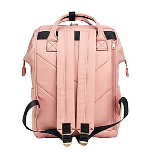 Kah&Kee Nylon Backpack Diaper Bag with Laptop Compartment Waterproof Work Travel School for Women Man (Black)