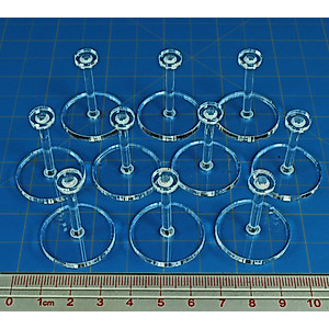 LITKO 27mm Circular Flight Stand Kit | Compatible with Star Wars: Legion | 3mm Clear with 1.25 inch Peg | 10 Pack