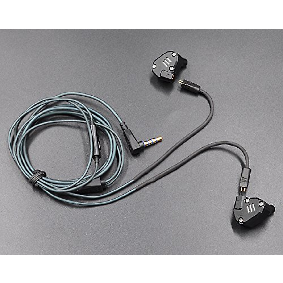 Quad Driver Headphones,ERJIGO KZ ZS6 High Fidelity Extra Bass Earbuds Without Microphone,with Detachable Cable (with Mic, Black)