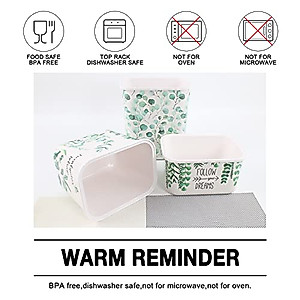 DAPOTO Food Storage Containers Set - 3 Pcs Container with Airtight Lids,Dishwasher Safe and Freezer Friendly,2.9,2.2,1.4 QT