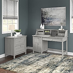 Bush Furniture Broadview Computer Desk with Drawers, 54W, Modern Gray