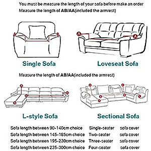 IMYOGI High Stretch Sofa Covers Stretch Sofa Cover Thicken Polyester Spandex Printed Sofa Slipcover Furniture Cover Protector for Armchair Couch-4 Seater+4 Seater-Lake Blue