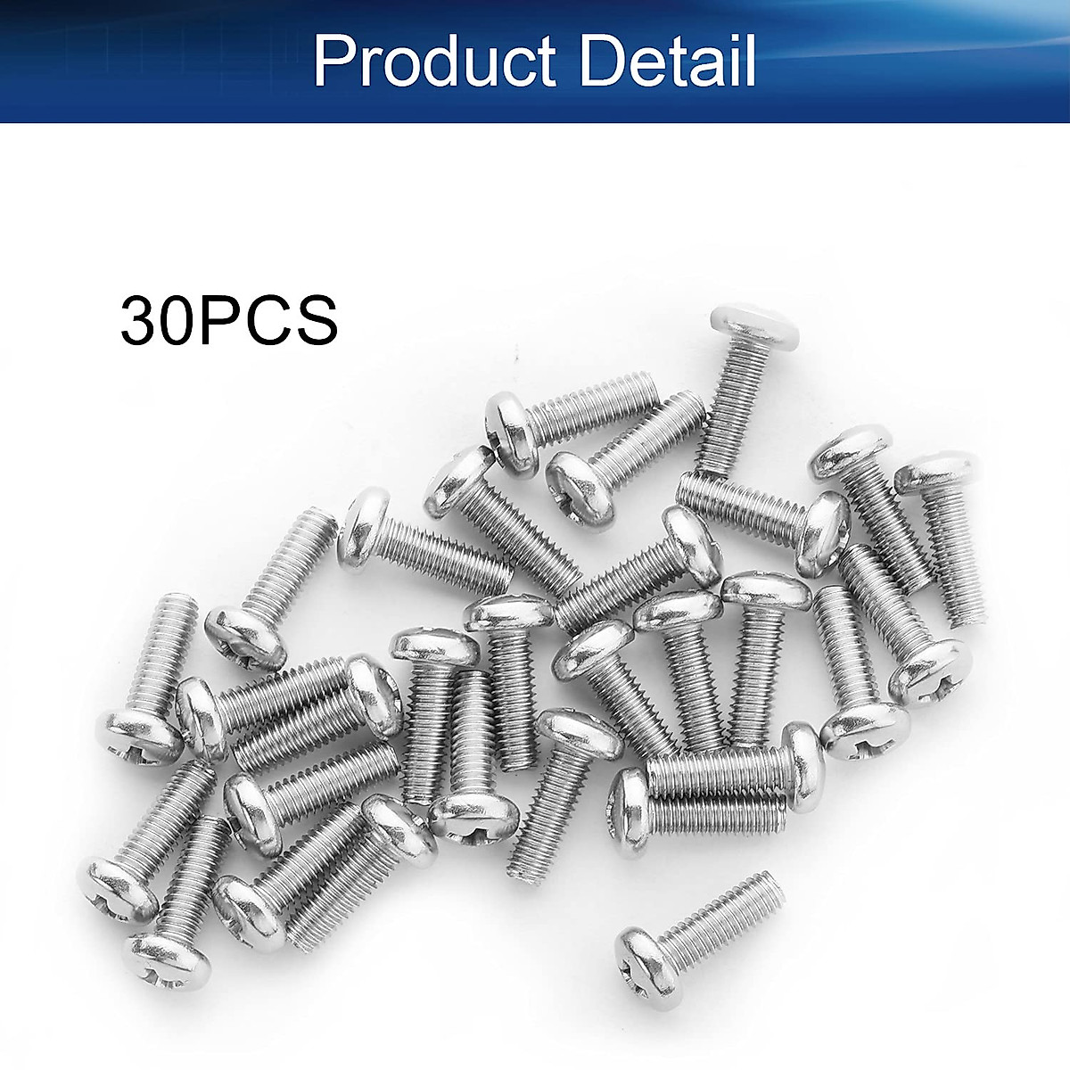 Yinpecly 30Pcs Knob Pull Machine Screw M4 x 12mm Machine Screws Pan Phillips Cross Head Screw 304 Stainless Steel Fasteners Bolts Silver Gray Replacement Screws for Cabinet Pulls Kitchen Handles