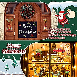 4 Sheets Christmas Rub on Transfer 12 x 16 Inch Vintage Craft Transfers for Furniture Christmas Tree Rub on Decals for Christmas Celebration (Classic Style)