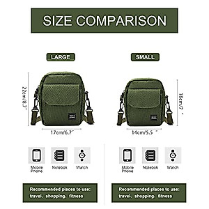 Small Side Shoulder Bag Crossbody Bag For Men Women Mini Messenger Bag Satchel Bag Travel Purse Wallet Passport Holder Bag, Cell Phone Purse Neck Pouch Wallet- Unisex Green Large