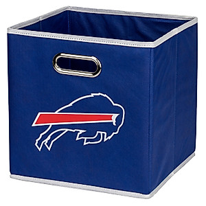 Franklin Sports Buffalo Bills NFL Storage Bin - Collapsible Cube Container + Storage Basket - NFL Office, Bedroom + Living Room Décor - 11"x11"