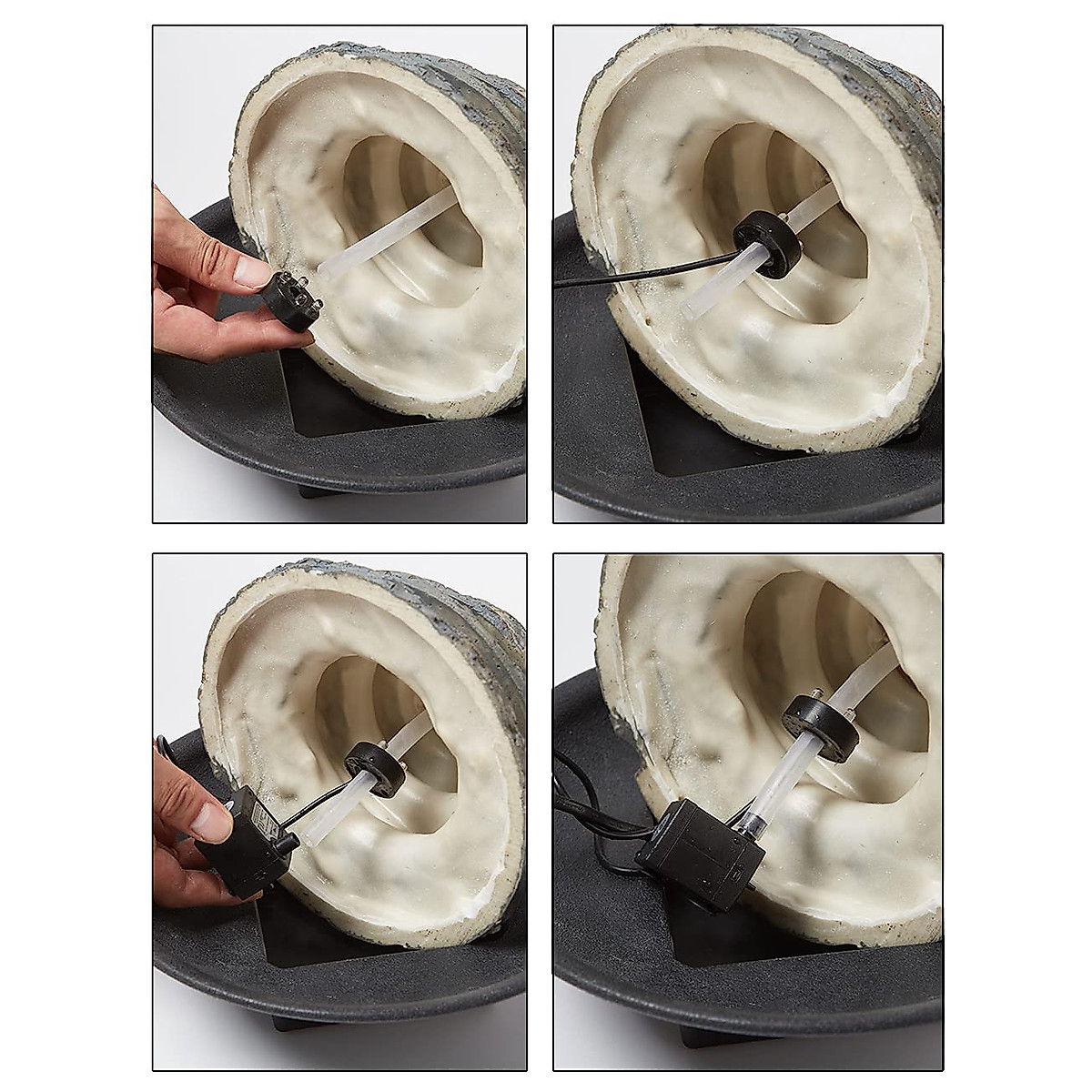 SEINHIJO Indoor Tabletop Water Fountain Zen Cascading Feng Shui Waterfall Home Decor Table Centerpiece Relaxation Gifts with LED Lights Rolling Ball 11 inch