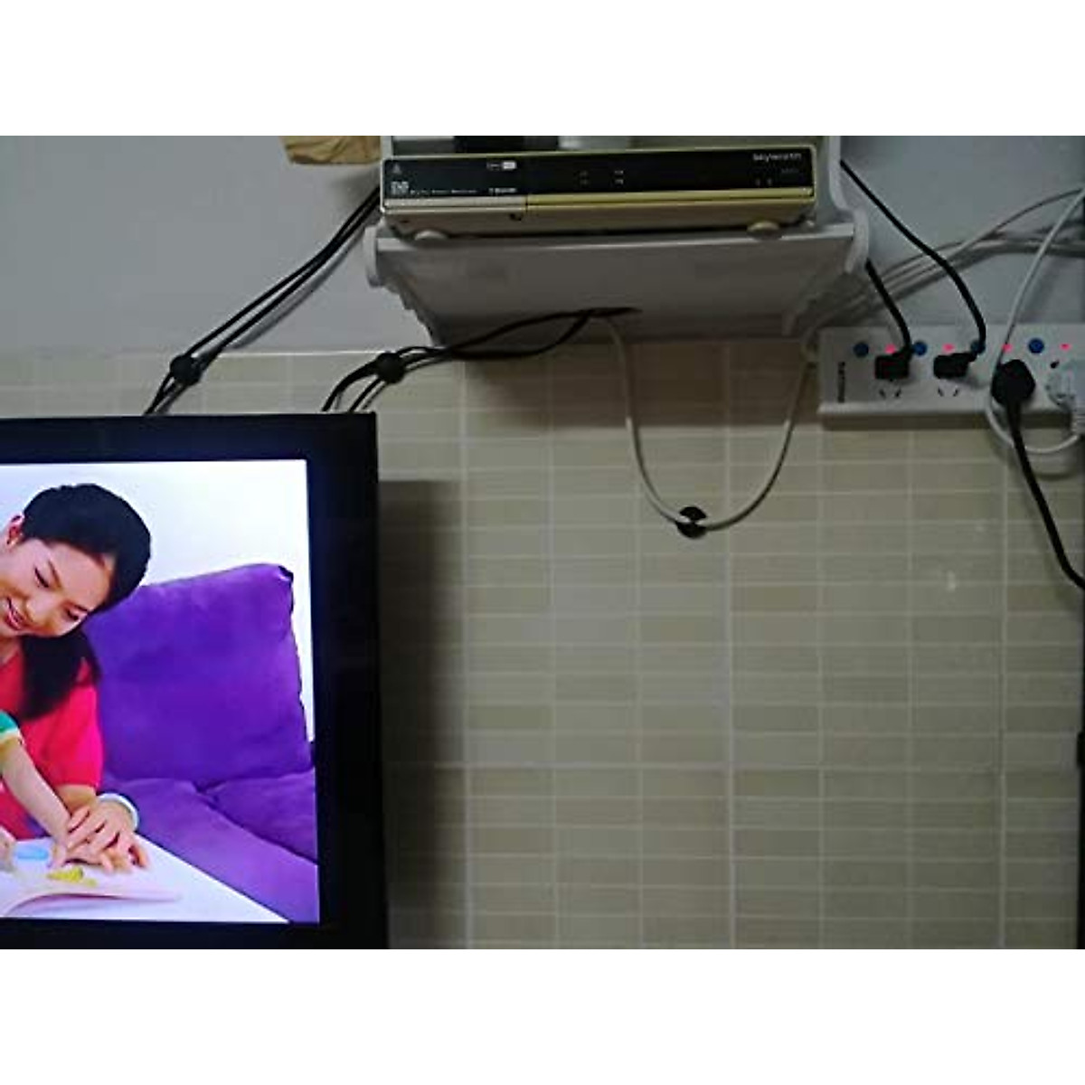 OHill Cable Clips,16 Pack Black Adhesive Cord Holders, Ideal Cable Management Cord Organizer Cable Organizer for Organizing Cable Wires-Home, Office, Car, Desk Nightstand