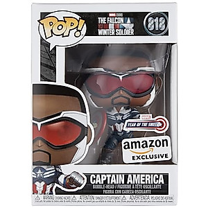 Funko Pop! Marvel: Year of The Shield - Captain America (Sam Wilson) with Shield, Amazon Exclusive