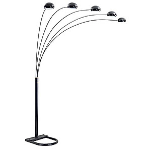 OK Lighting OK-9628K 5-Arch Floor Lamp, 88-Inch, Polished Black