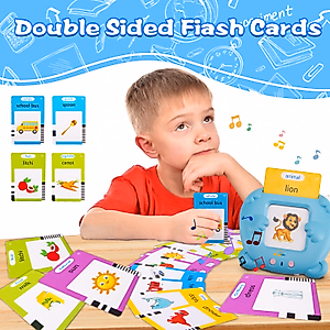 Talking Flash Cards,BAIBAOLE 112 PCS Flash Cards 224 Words Toddler Learning Educational Toys Speech Therapy Toys for Autistic Children