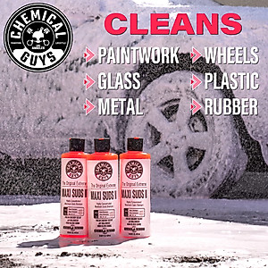 Chemical Guys CWS_101 Maxi-Suds II Foaming Car Wash Soap (Works with Foam Cannons, Foam Guns or Bucket Washes) Safe for Cars, Trucks, Motorcycles, RVs & More, 128 fl oz (1 Gallon), Cherry Scent