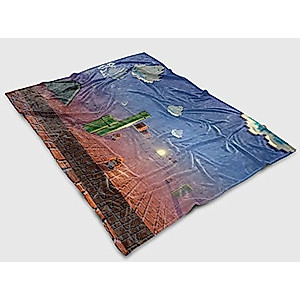 NICHIYOBI Redcap Beard Plumber Bros Game Flannel Blanket Kobayashi Tohru Kanna Lightweight Cozy Throw Blanket Warm Bed Blanket fit Sofa and Couch (04,Medium 60x50in)