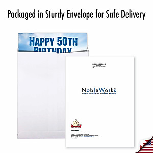 NobleWorks - 50th Funny Birthday Greeting Card (8.5 x 11 Inch) - 50 Years Old, Big Milestone Birthday Humor Card from Group - See You Soon 50 J9065MBG