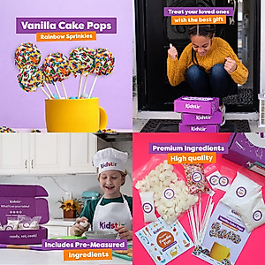 KIDSTIR Kids Baking Set DIY Baking Kits, Cake Pop Kit with Everything, All-in-One Baking Kit with Cake Pop Stand, Pre-Measured Ingredients, Best Gift Idea for Boys and Girls Ages 6-12. Vanilla