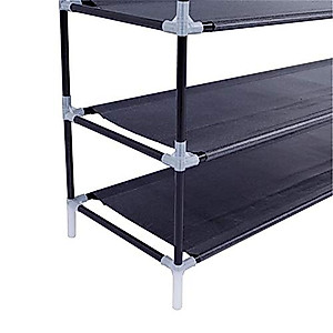 Mekek 100cm Wide Shoe Rack Organizer Storage Shoes Shelves Space 10 Tier Standing Black
