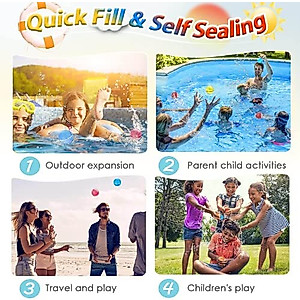 ZUPIIY Reusable Water Balloons, Summer Water Toys, Outdoor Toys, Pool Toys, Self-Sealing Water Bomb for Kids Adults, Silicone Water Ball Easy Quick Fill, Fun Splash Water Bomb Party Supplies(12 PCS)