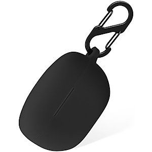 Geiomoo Silicone Case for Sony WF-1000XM5, Protective Cover with Carabiner (Black)