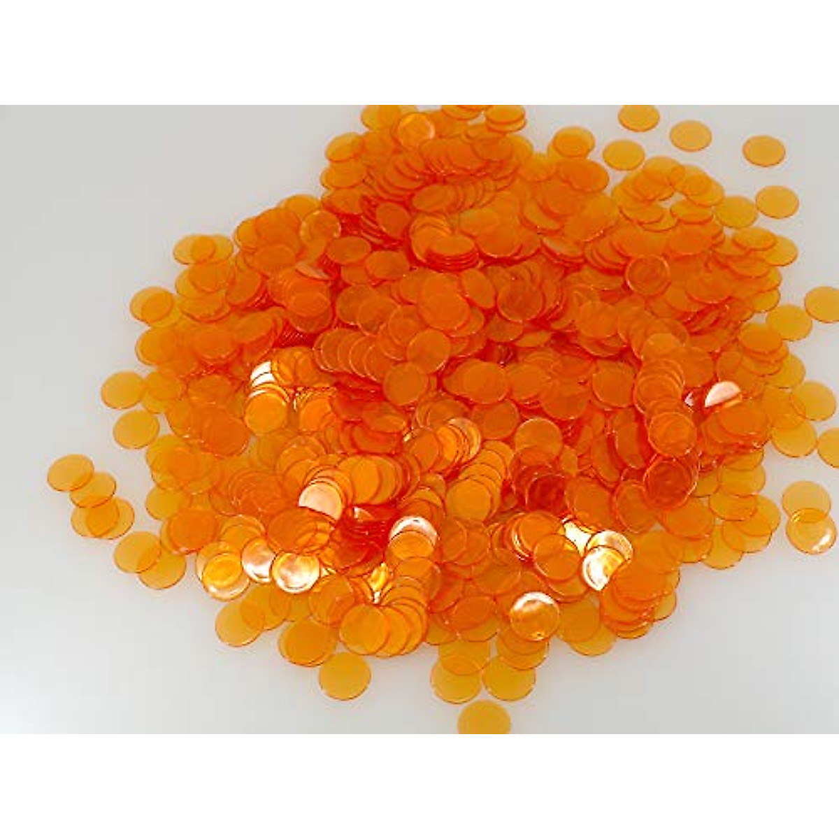 Regal Bingo Plastic Bingo Chips 1000 Pcs - Clear Transparent Counters Game Chips Set for Board Game - Fun Bingo Night - 3/4 Inch Orange Color