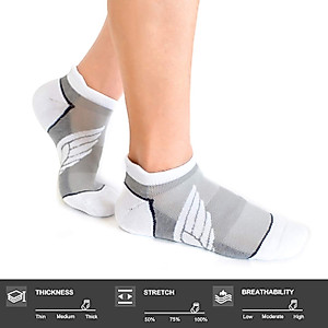 Busy Socks Sport Cycling Socks for Women Men, No Blister Hidden Long Distance Marathon Fitness Tennis Golf Gym Socks Women 3 Pairs (Light Grey, Large)