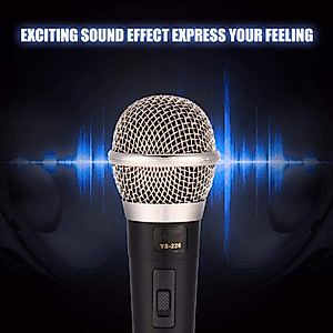 Serounder Wired Dynamic Microphone, Professional Handheld Wired Omni-Directional Microphone Clear Voice for Karaoke Vocal Music Performance