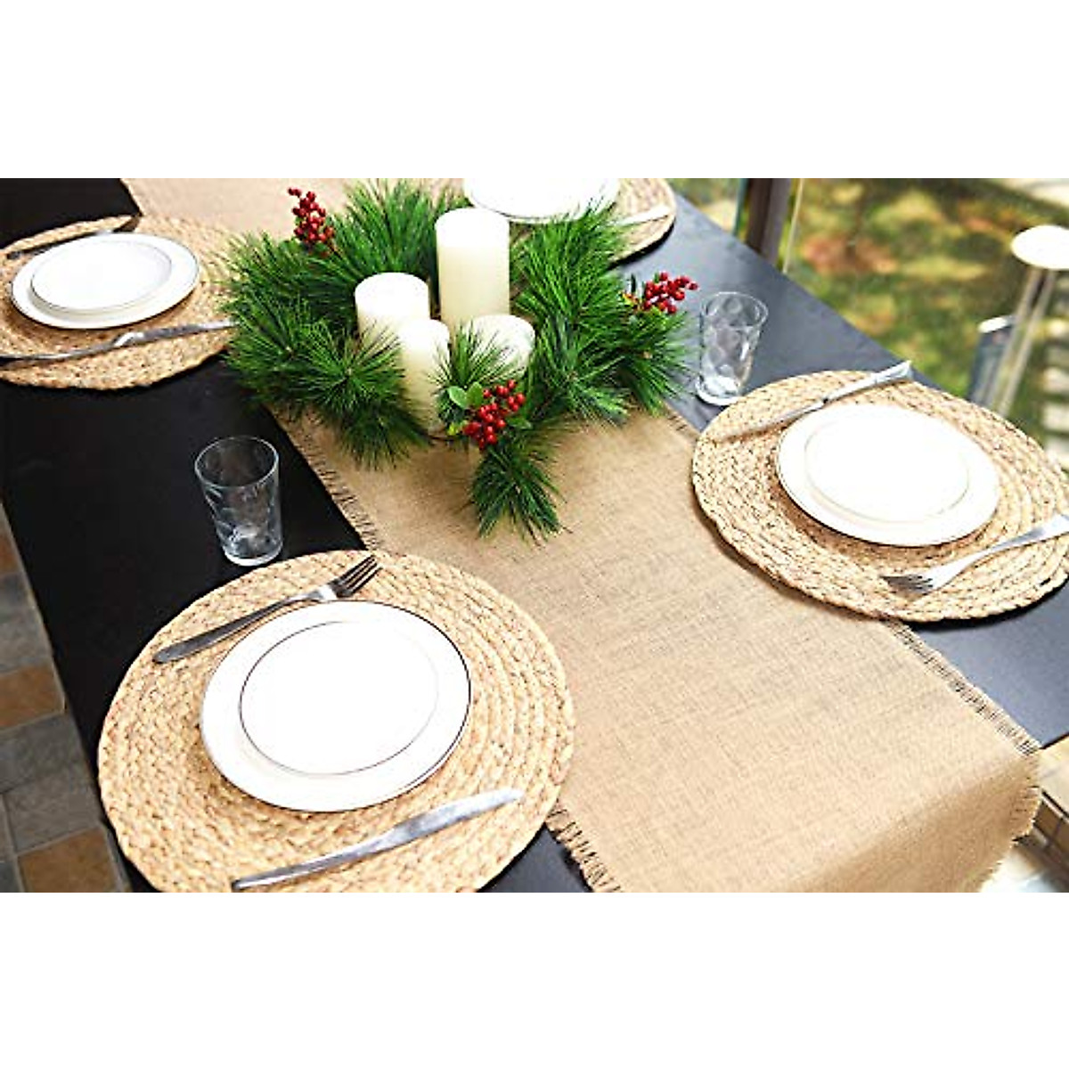 Home·FSN Burlap Table Runner, 100% Jute Vintage 14X72 Inches Table Runner for Wedding, Parties, BBQ's, Everyday, Holidays