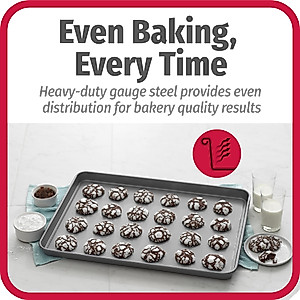 GoodCook Dishwasher Safe Nonstick Steel XL Cookie Sheet, 15'' x 21'', Gray, Set of 2