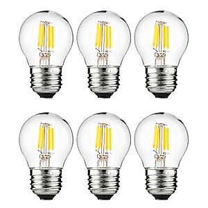 Sunlite LED G16 Filament Globe Light Bulb, 3 Watts (25W Equivalent), 250 Lumens, Dimmable, Medium E26 Base, Short Bulbs for Bedroom, Kitchen, 2700K Soft White, 6 Count