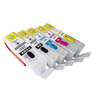 HEMEINY PGI-280XXL CLI-281XXL Empty Refillable Ink Cartridges Compatible with Canon Pixma TR8620 TR8622 TS6220 TR8520 TS9520 TS6120 TR7520 TS9521C TS6320 TS702 Printer