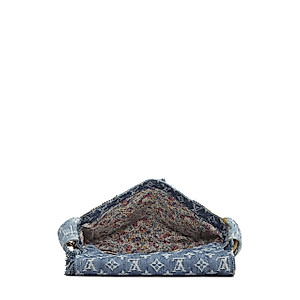 Louis Vuitton, Pre-Loved Blue Denim Patchwork Posty, Blue
