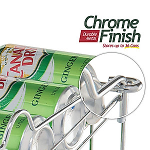 Sagler Stackable Pantry Can Organizer - 3-Tier Soda Can Organizer - Multifunctional Chrome-Finish Can Rack Organizer for Up to 36 Cans - For Pantry, Kitchen Cabinet, Countertop, Under Sink - 17x13x13