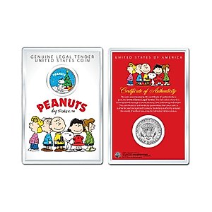 Peanuts Snoopy w Christmas Tree Official JFK Half Dollar Coin in Premium Holder