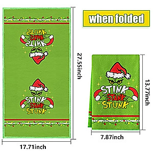 HOMSHIAM Christmas Kitchen Towels 2 Pieces Christmas Dish Towels Hand Towels Housewarming Gifts for New Home, Christmas Farmhouse Decor for Kitchen/Bedroom/Bathroom(17.7 x 27.5 Inch)