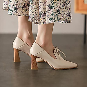 Women's Retro English Style Pointed Thick Heel French Single Shoes Size 9 Womens Shoes Casual