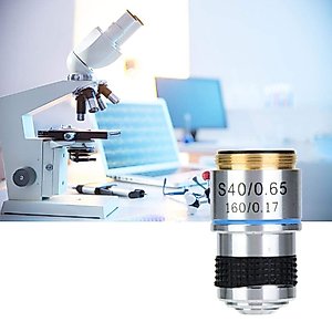 Achromatic Objective Lens，40X 185 Biological Microscope Achromatic Objectives Lens 160/0.17 Achromatic Microscope Objective Microscope amscope