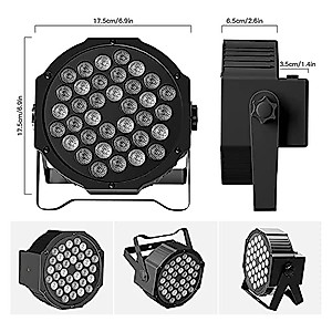 ZEMOJ Par Lights, LED Stage Lighting with Remote Control & DMX, 7 Channel Party Lights for DJ Disco Church Birthday Dance, 8 Packs