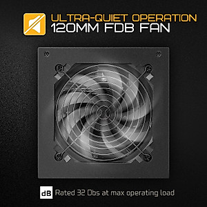 Uneec 750 Watt Power Supply 80 Plus Gold Fully Modular PC ATX Computer PSU 750W with UL CE Quality Standards, Quiet Cooling Fan, Supports Gaming STI Crossfire Game, Dual CPU, Active PFC Auto Adapter