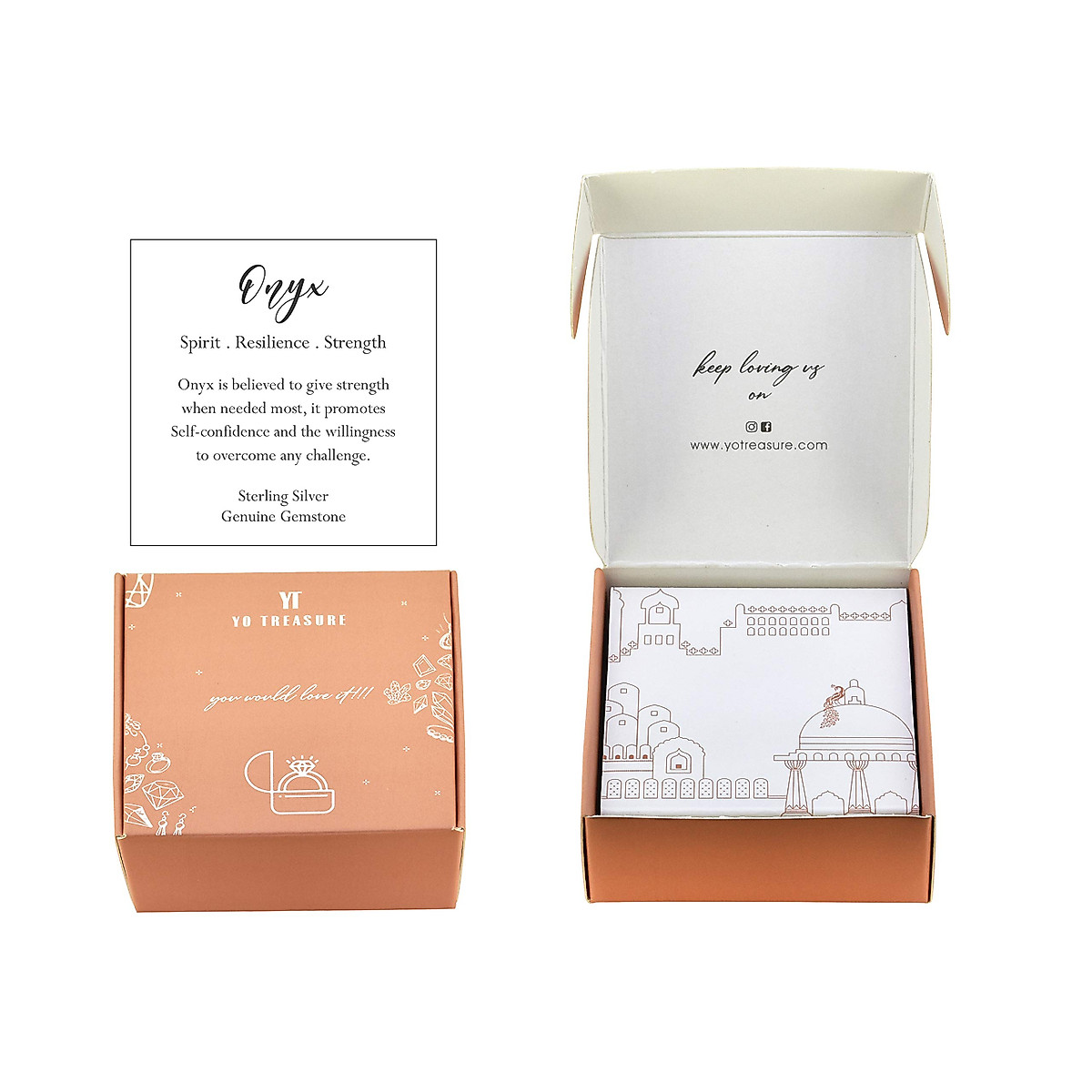 YoTreasure Green Onyx 18kt Gold Over Silver Solitaire Engagement Double Prong Ring For Women