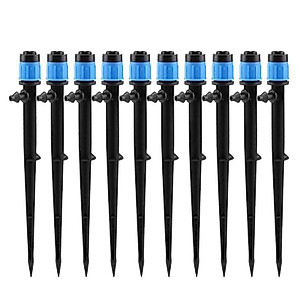 Lxcom Lighting 100 Pack Irrigation Drippers Drip Emitters Micro Spray Adjustable 360 Degree Full Circle Pattern Water Flow Irrigation Drippers Micro Bubbler Sprinkler Drip System Parts Drip Irrigation