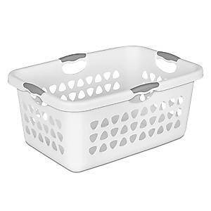 2 Bushel Ultra Laundry Basket Plastic, White, Set of 4