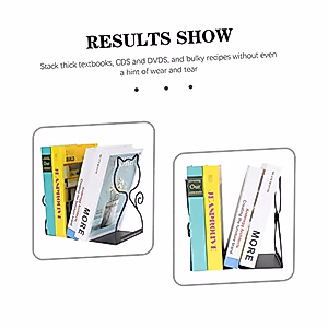 PLAFOPE 2pcs Metal Bookends Teenage Girl Books Metal Bookshelf File Book Stands Book Organizer Reading Book Stands Look at The Bookshelf Iron Metal Desktop Bookcase Desktop Book Holders