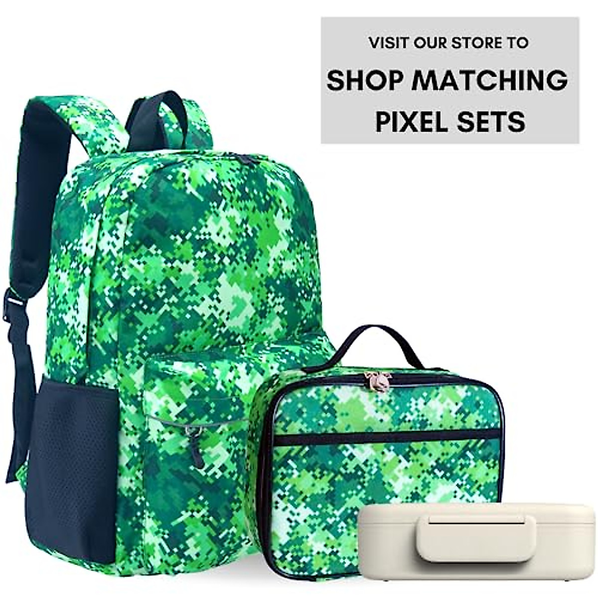 Fenrici Kid's Backpack for Boys, Boys' Backpack for School, Kids' Bookbags with Padded Laptop Compartment, Green Backpack, 17 Inch