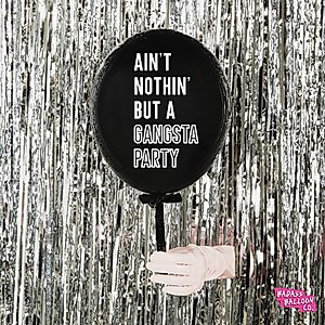 BADASS BALLOONS Hip Hop Birthday Balloons (Ain't Nothing Gangsta Party Balloons) | Balloons For Birthday Party | Biodegradable Balloons|Bachelor Party Balloons|Funny Happy Birthday Balloons-12 Pack