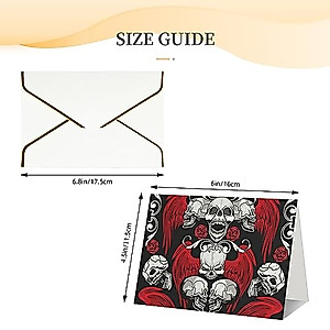 Vintage Skulls with Wing Thank You Cards With Envelopes, Blank Greeting Note Cards With Envelopes Blank Inside, Funny Birthday Cards For Women Men, Thank You Card For Wedding Business,Graduation