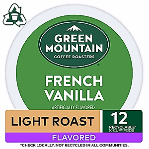 Green Mountain Coffee Roasters French Vanilla Keurig Single-Serve K-Cup pods, Light Roast Coffee, 12 Count